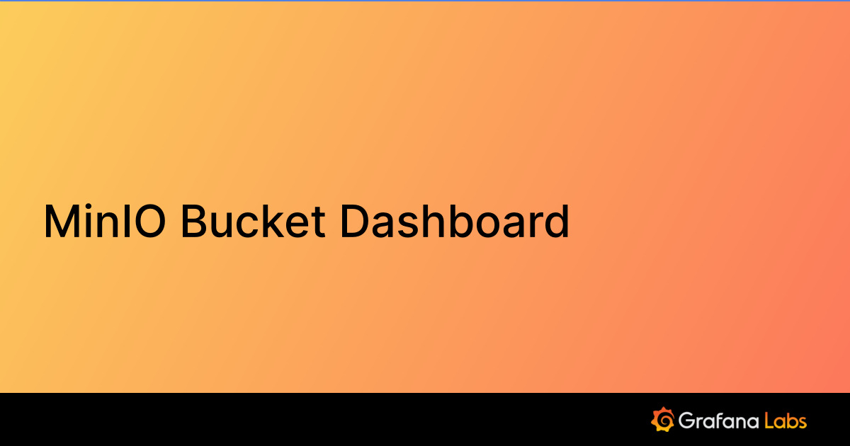 MinIO Bucket Dashboard | Grafana Labs